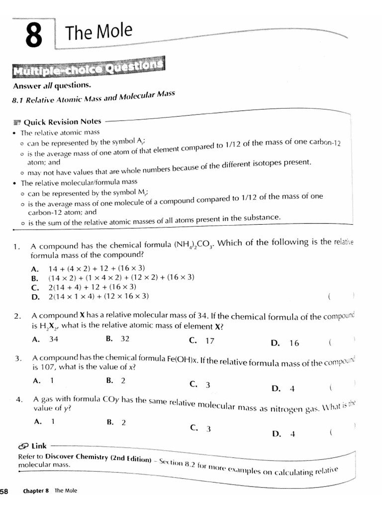 Chemistry Mole 2 - Combi - Unit 8 | PDF