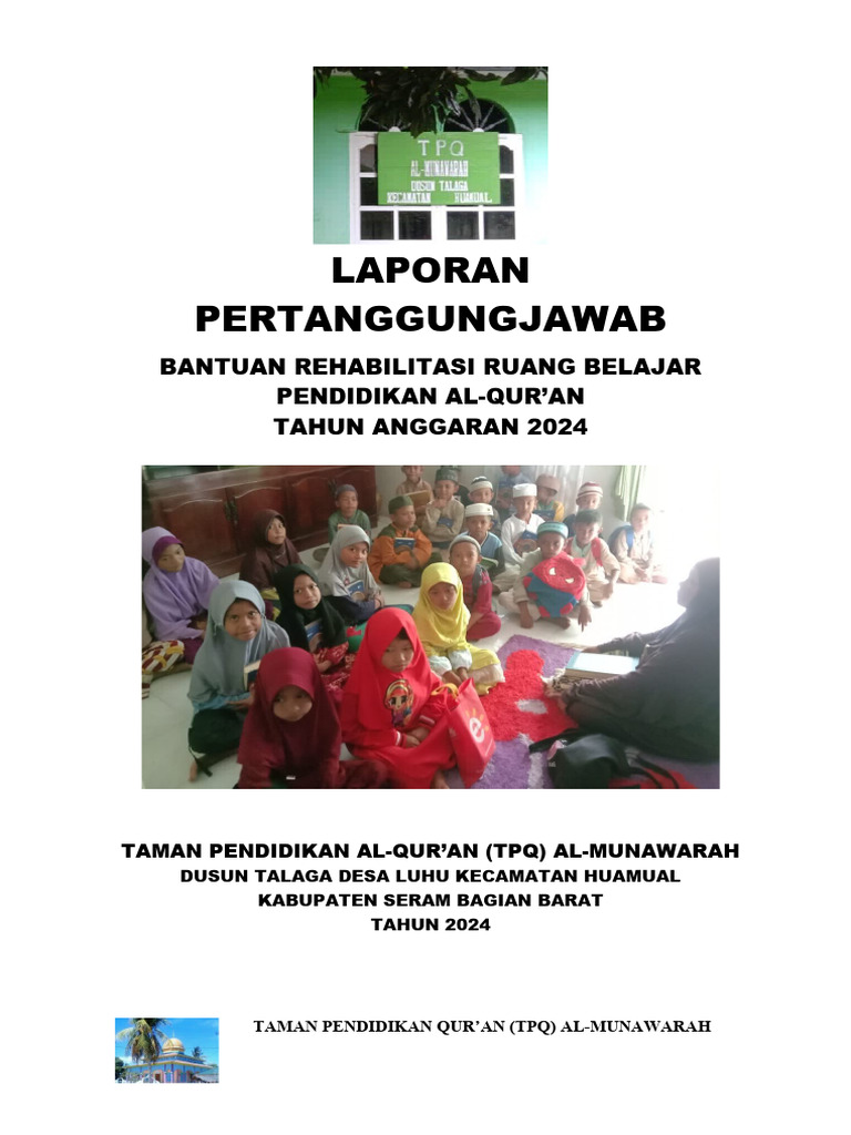 CONTOH laporan TPQ AL-MUNAWARAH TALAGA 2024 | PDF