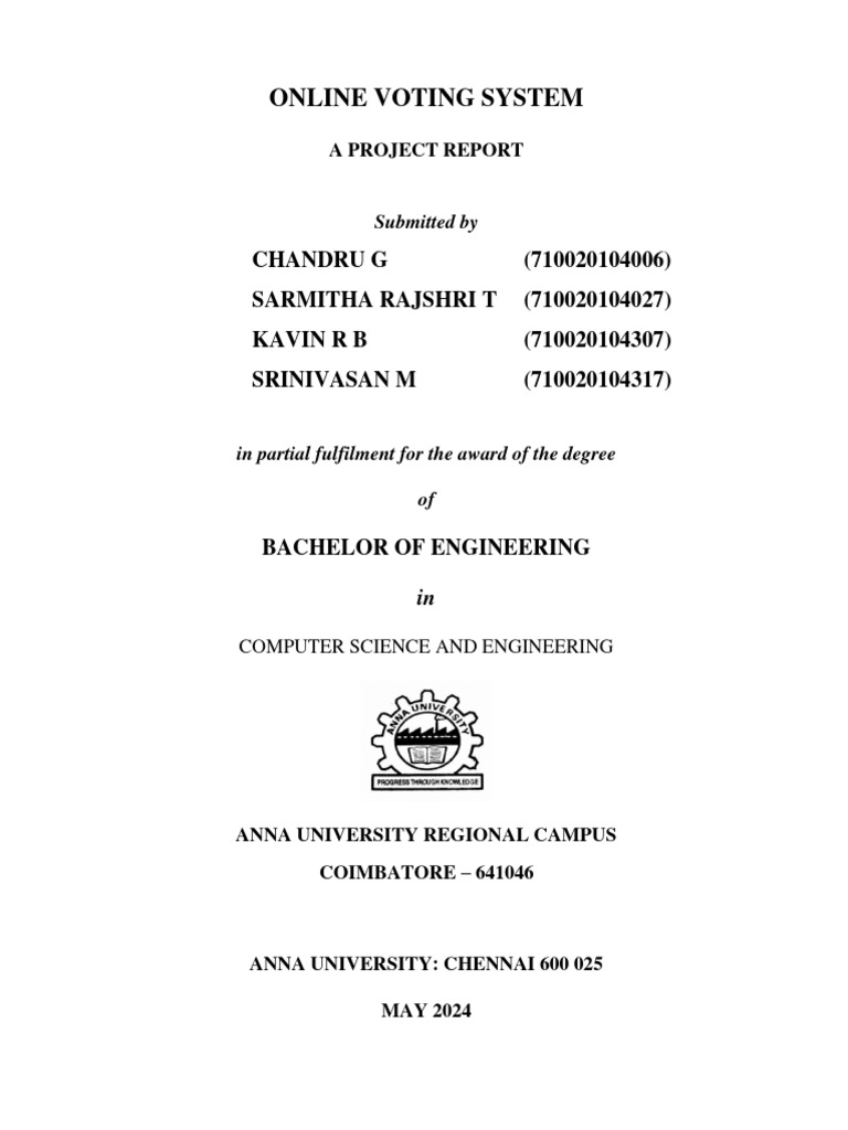 Online Voting System - Report | PDF | Electronic Voting | Encryption