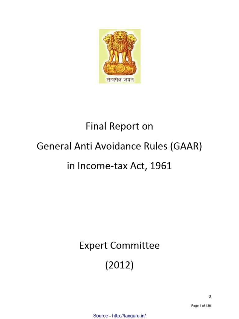 GAAR Final | PDF | Tax Avoidance | Taxes