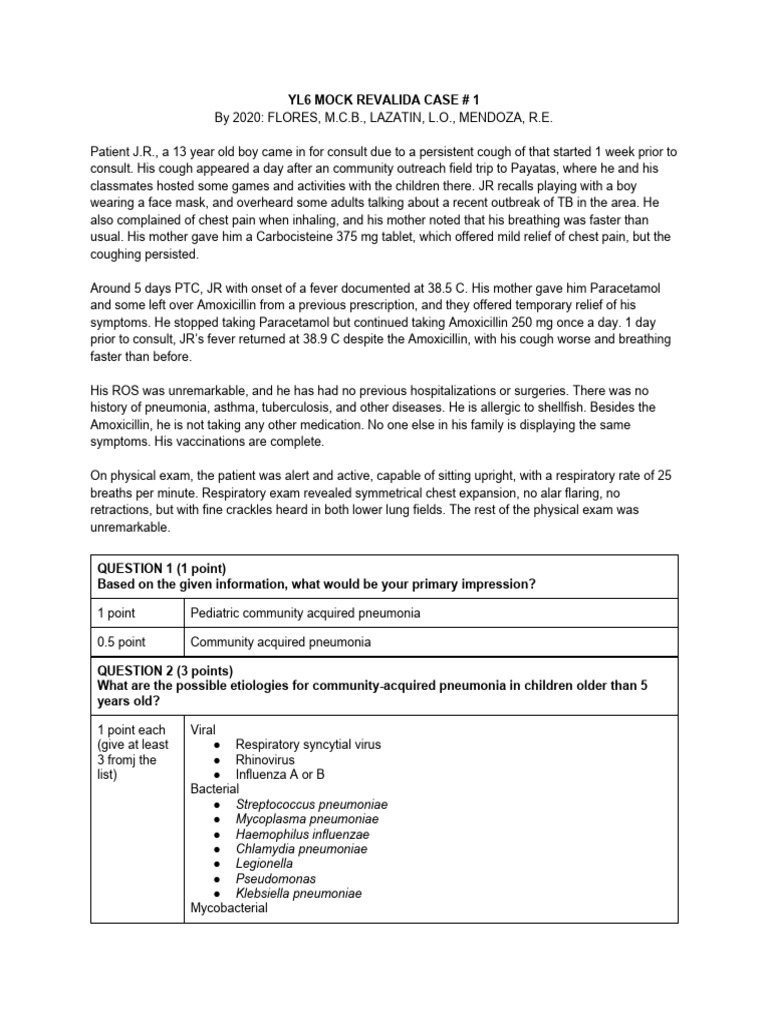 2021 Revalida - Pedia | Download Free PDF | Pneumonia | Major Depressive Disorder