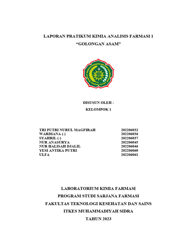 Laporan Kaf Golongan Asam | PDF