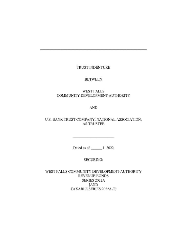 West Falls-Trust Indenture - 1 | PDF | Securities (Finance) | Debt