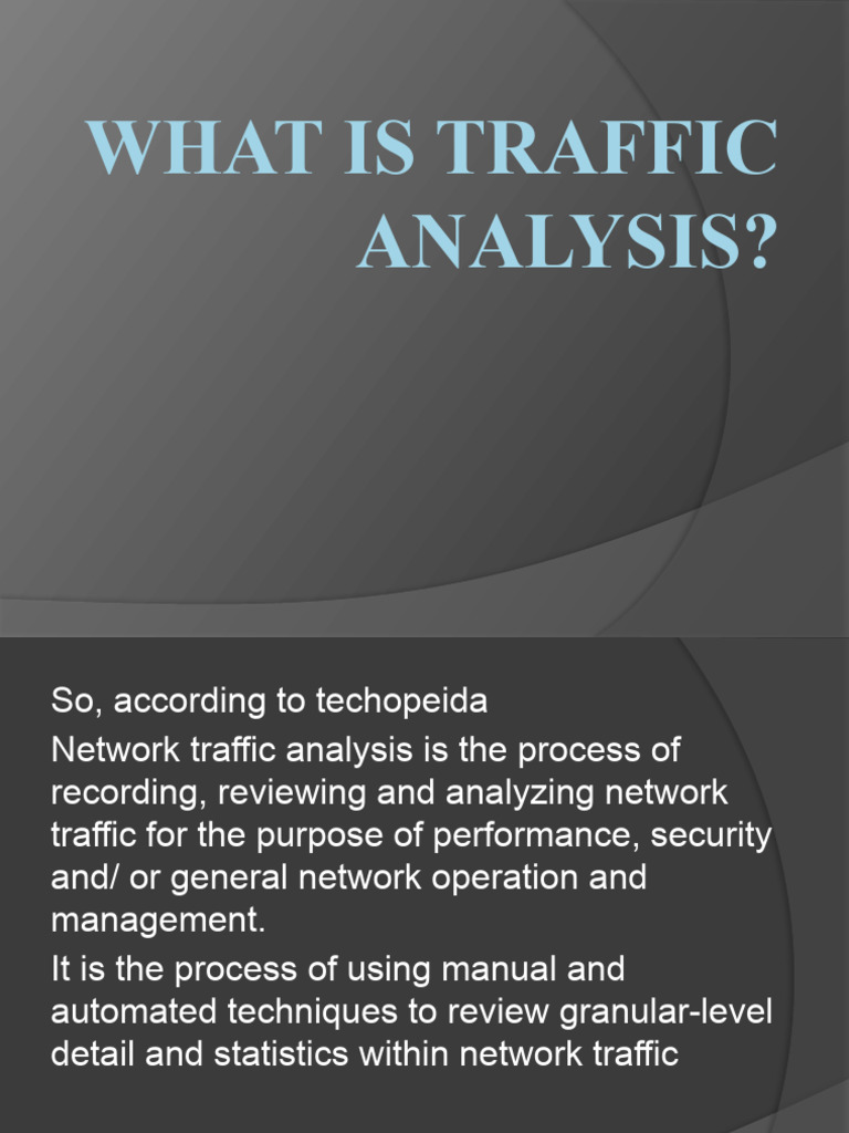 What is Traffic Analysis | PDF | Traffic | Road