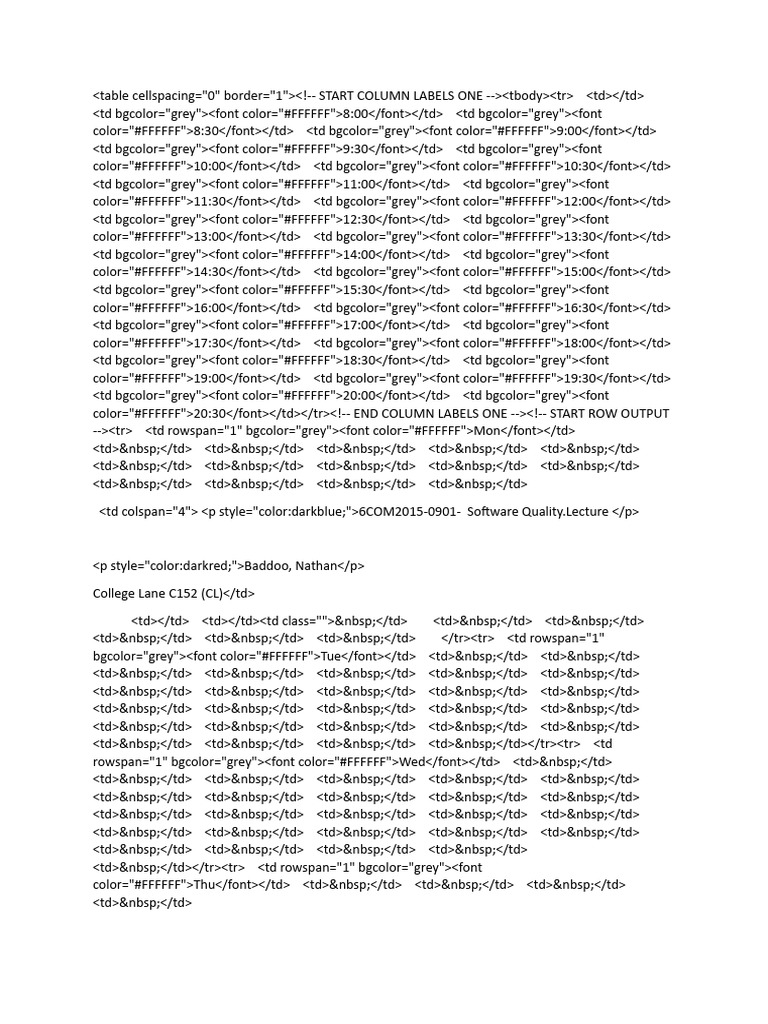Timetable Code | PDF | Software Engineering | Information Technology