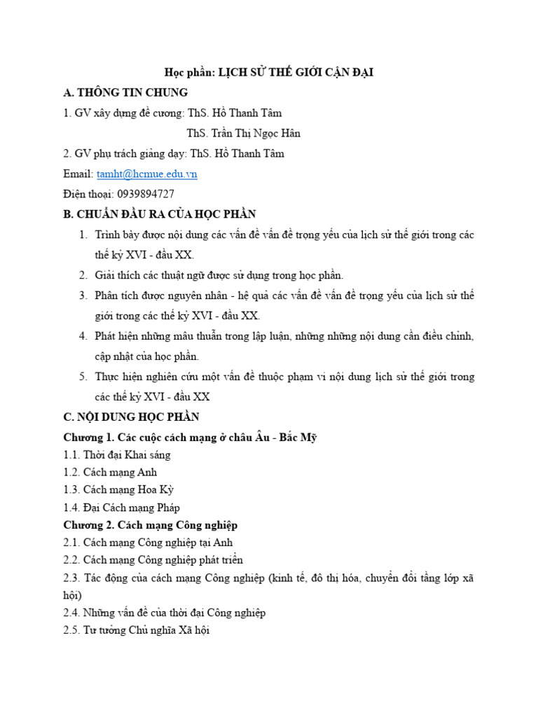 SPLSDL 2024 LSTG CAN DAI Gioi Thieu Hoc Phan | PDF