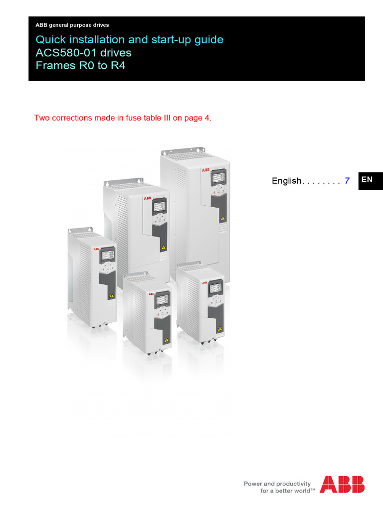 Mul - Acs580-01 - R0 - R4 - Qisg - D - A5-A3 - 3aua0000076332 | PDF ...