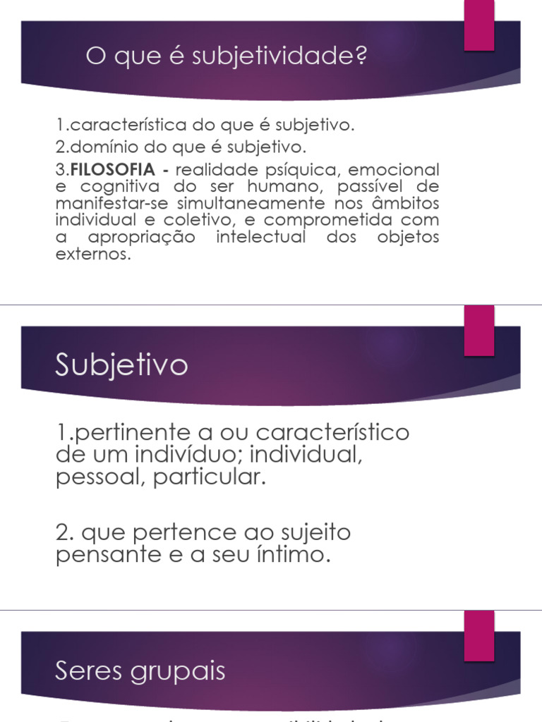 O que é subjetividade | PDF | Psicologia | Sociologia