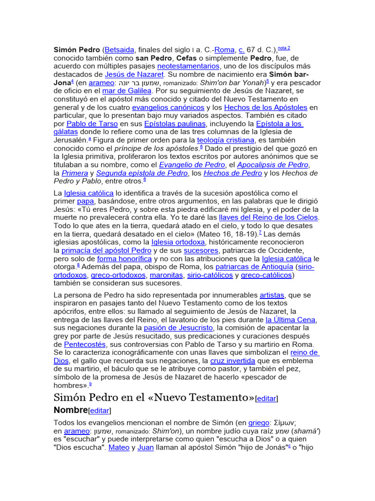 Simón Pedro | PDF | San Pedro | Apóstoles bíblicos