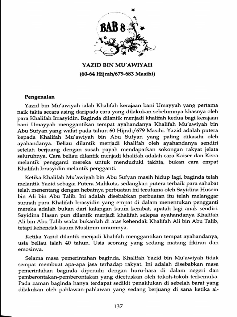 Yazid Bin Muawiyah | PDF | Agama & Spiritualitas
