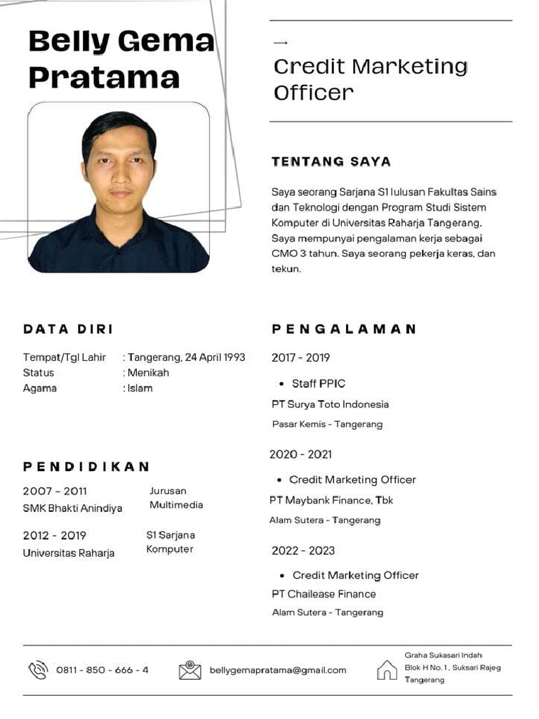 CV BELLY GEMA PRATAMA | PDF