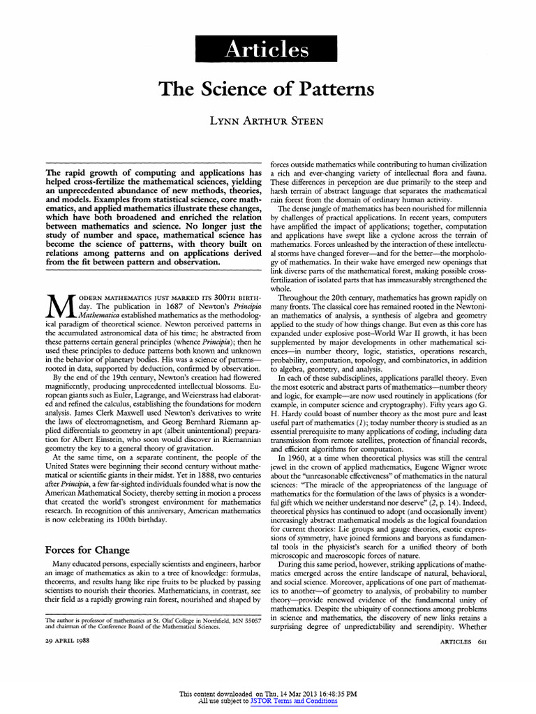 The Science of Paterns | PDF | Mathematics | Geometry