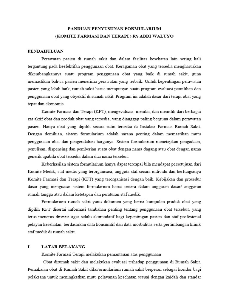 Panduan Penyusunan Formularium Pdf Pengembangan Diri Kesehatan
