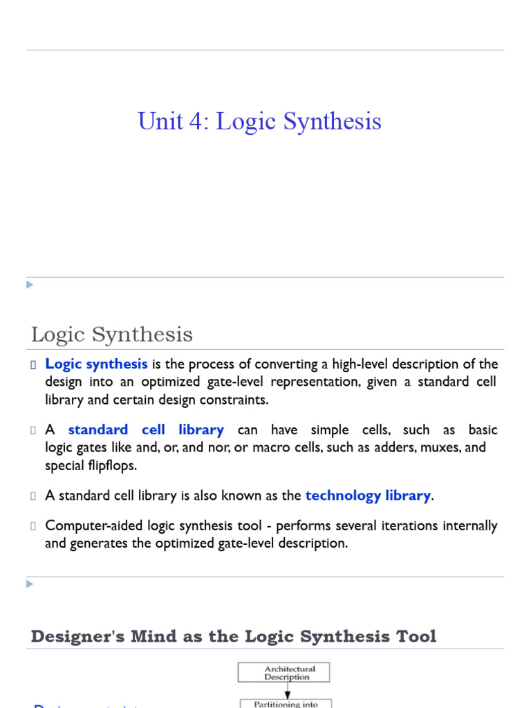 hdl-le-unite-4 | PDF | Logic Synthesis | Logic Gate