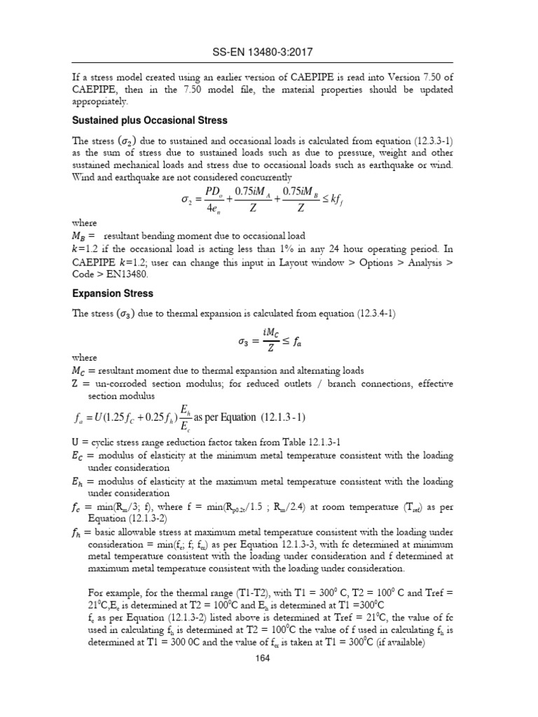EN 13480-3:2017 Stress Analysis Guide | PDF | Stress (Mechanics ...