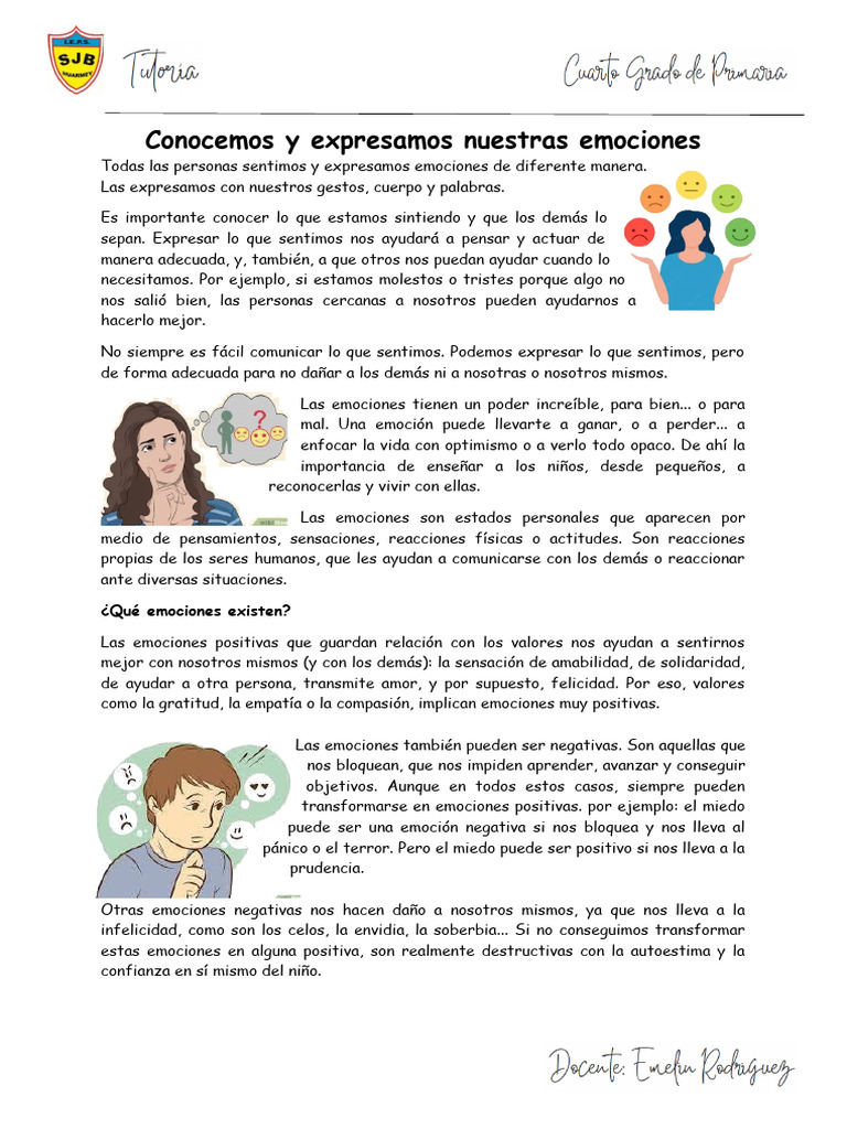 Manejo De Emociones Pdf Las Emociones Felicidad