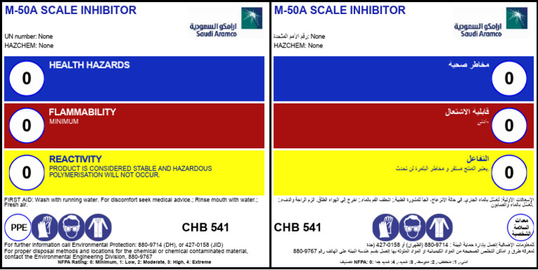 M-50A Scale Inhibitor Overview | PDF | Safety | Occupational Safety And ...