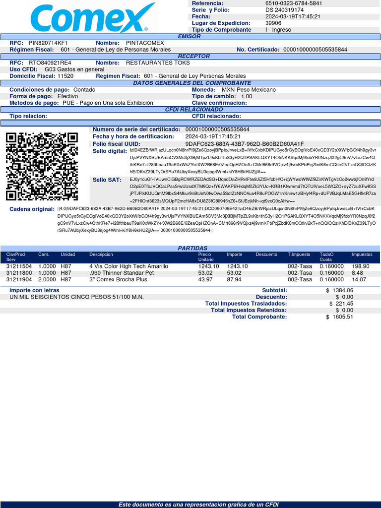 Factura - DS - 6510 0323 6784 5841 | PDF | Dinero