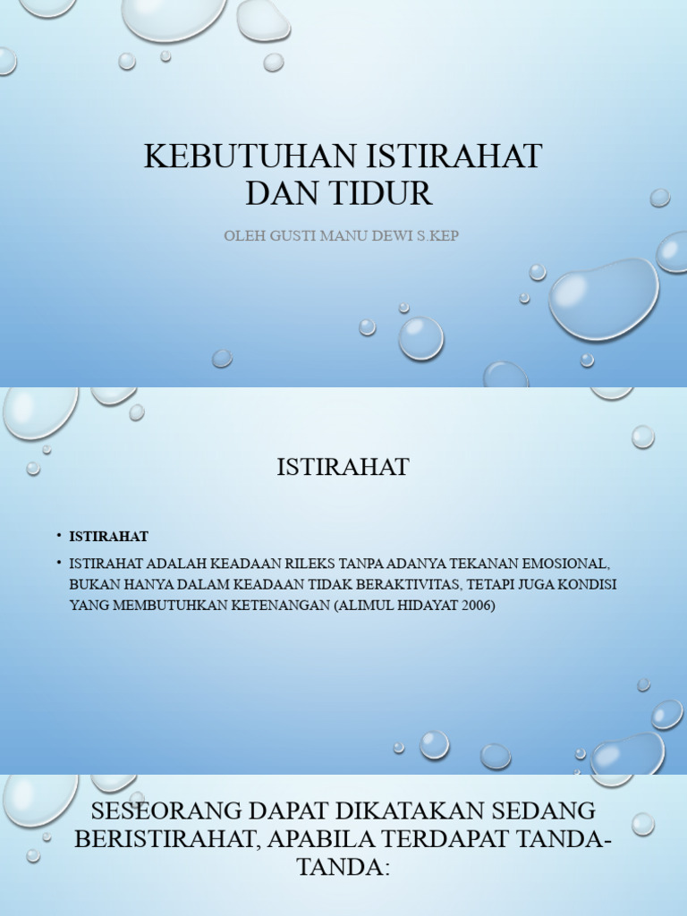 Kebutuhan Istirahat Dan Tidur | PDF