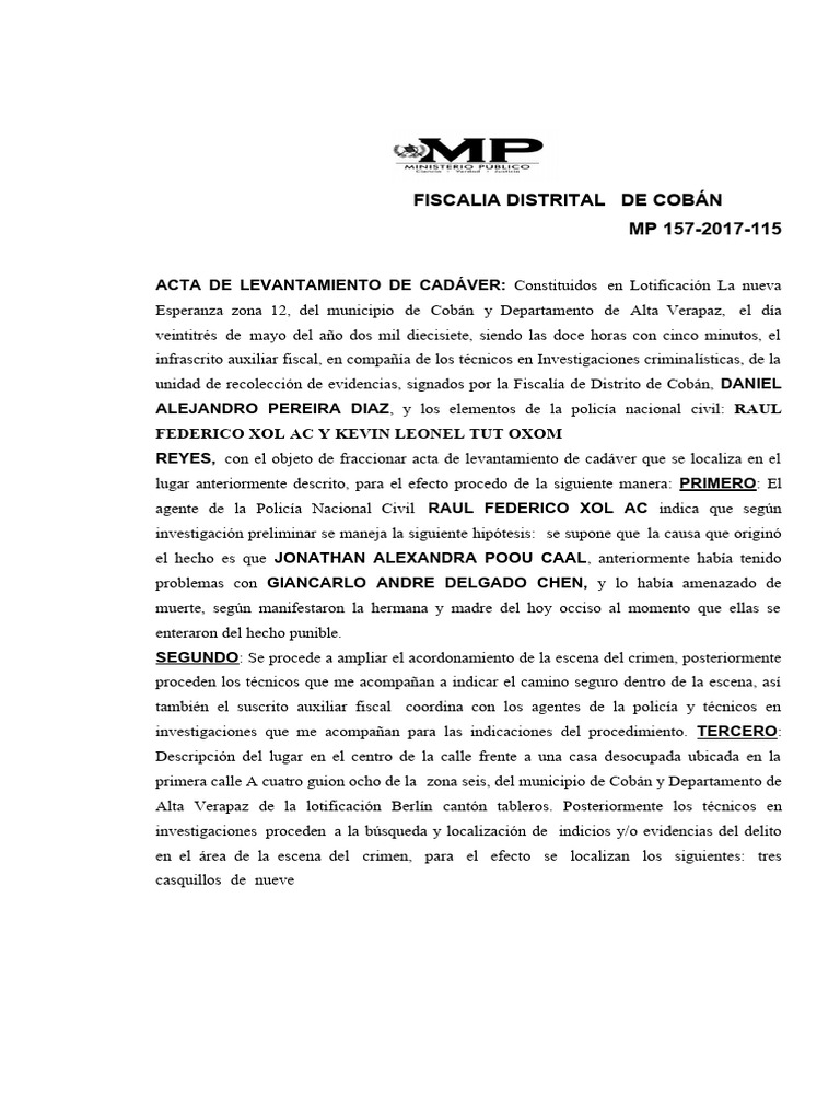 Fiscalia Distritalde Cobán 1 | PDF | Policía
