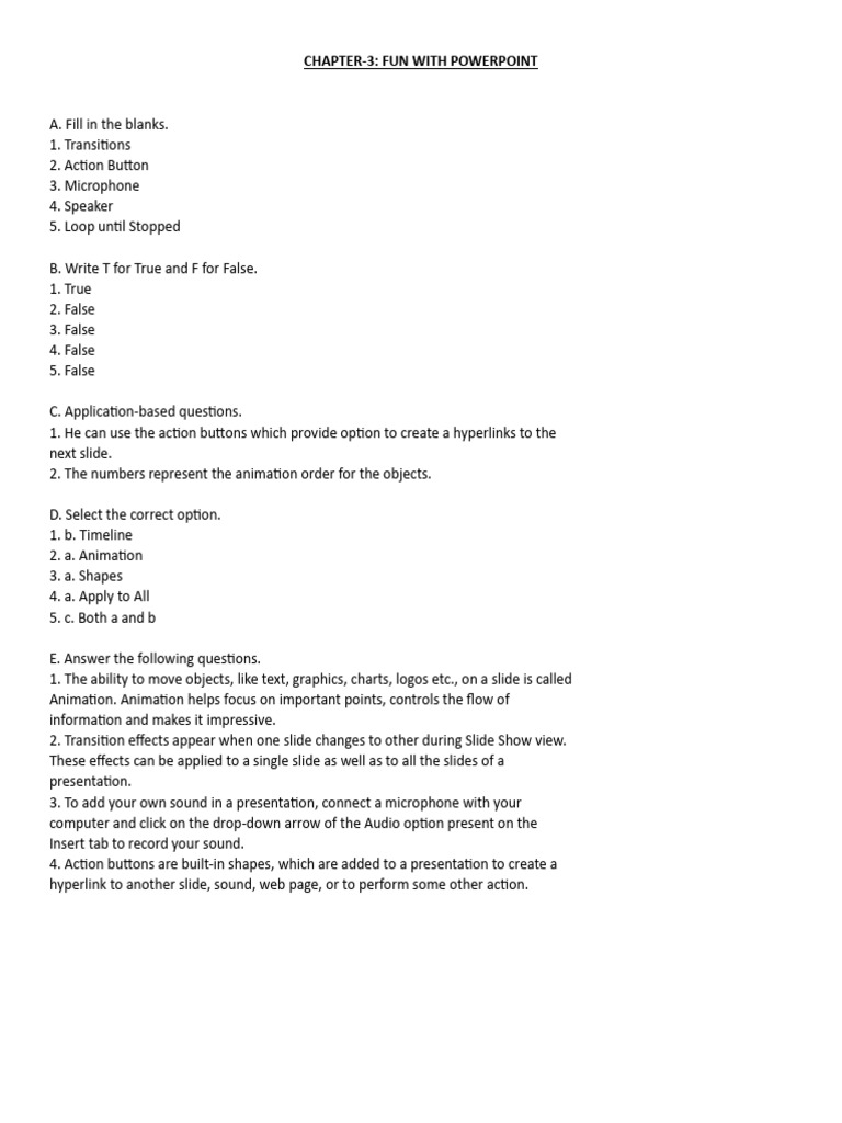 Class 6 PowerPoint Chapter 3 Q&A | PDF