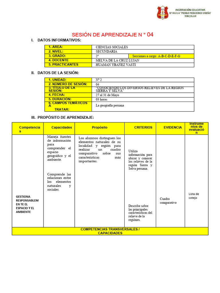 Sesion 3 Uni 2 CC - SS | Descargar gratis PDF | Aprendizaje | Modificación de comportamiento
