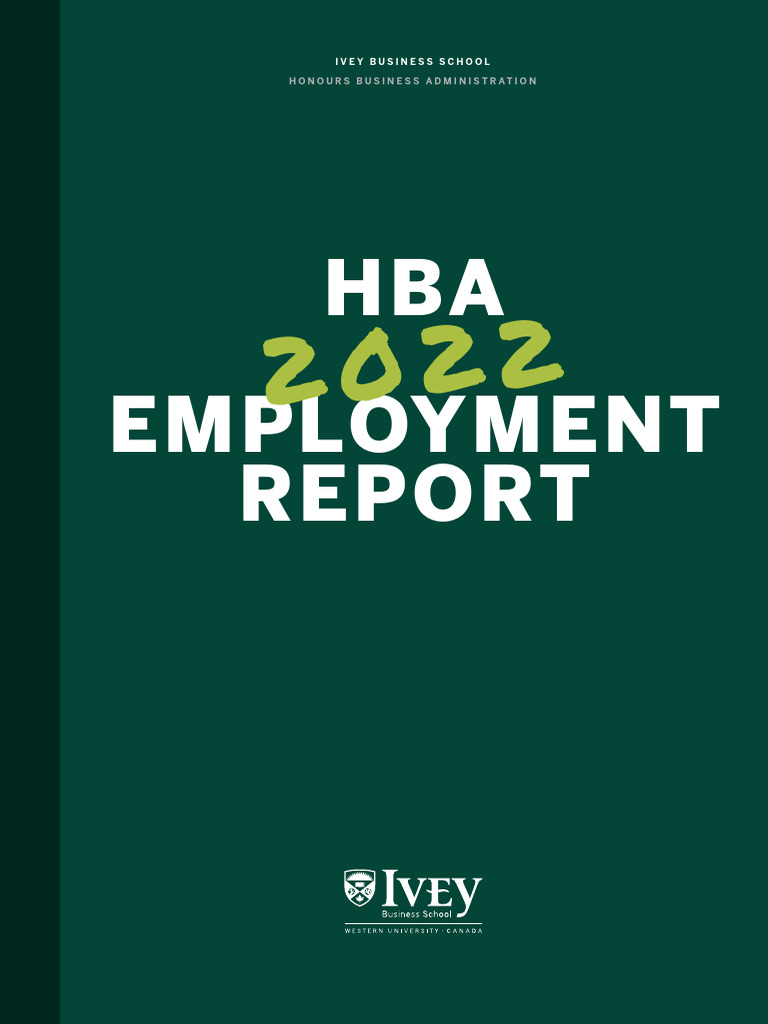 Ivey HBA 2022 Employment Report | PDF | Financial Services | Venture ...
