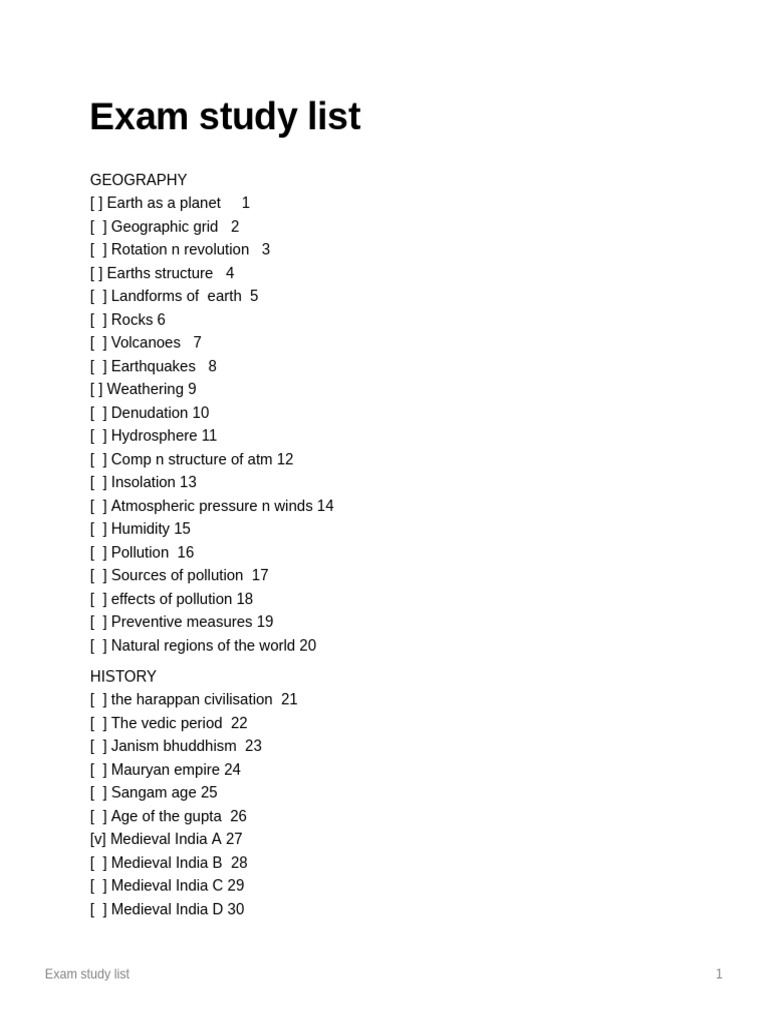 Exam Study List | Download Free PDF | Earth | Earth Sciences
