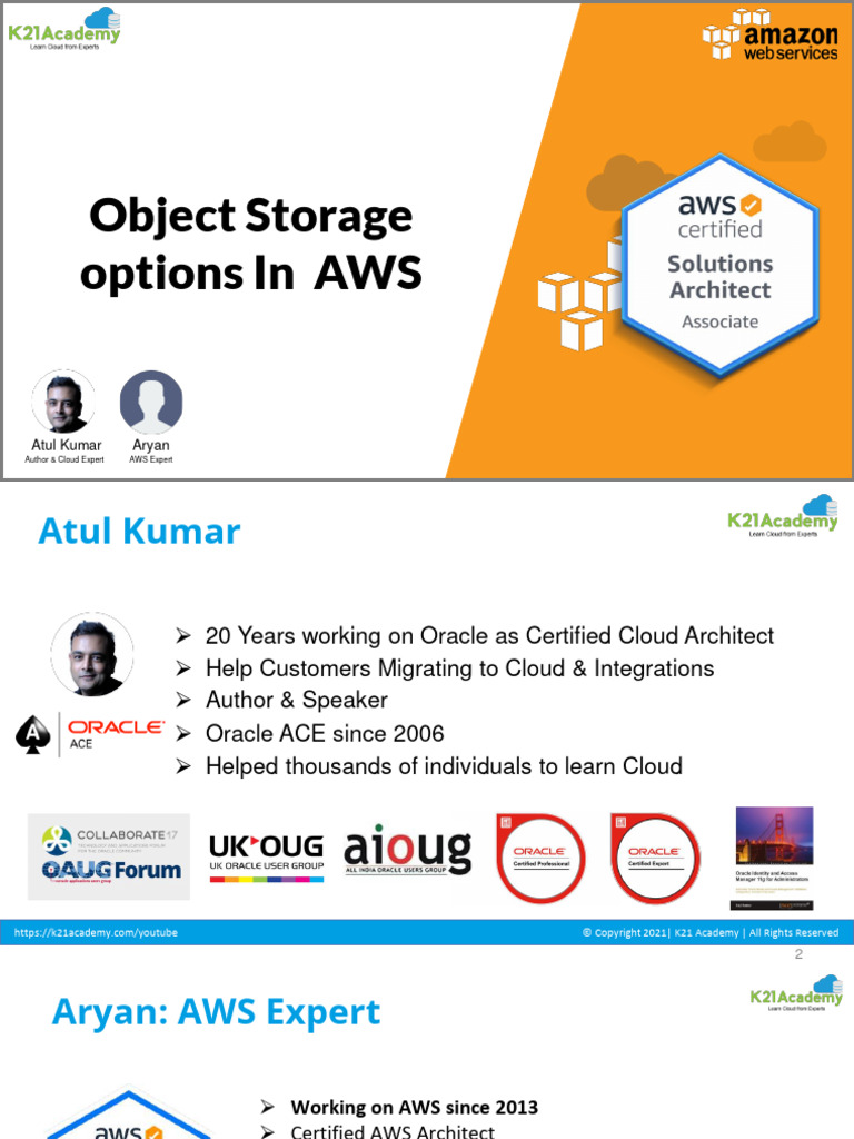 M03 AWS Object Storage Options Ed5 | PDF | Amazon Web Services | Gateway (Telecommunications)