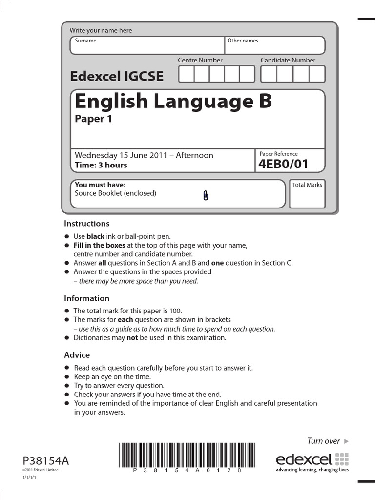 Edexcel IGCSE English Language B Exam Guide | PDF