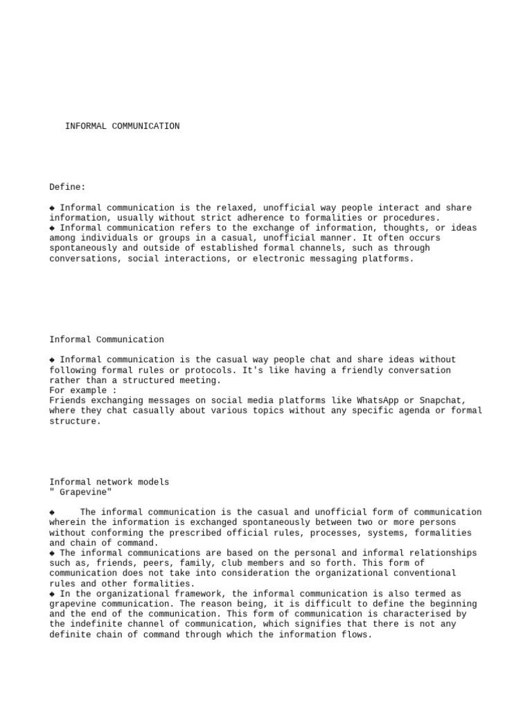 Lecture 15 Informal Communication (Final 6) | PDF | Communication ...