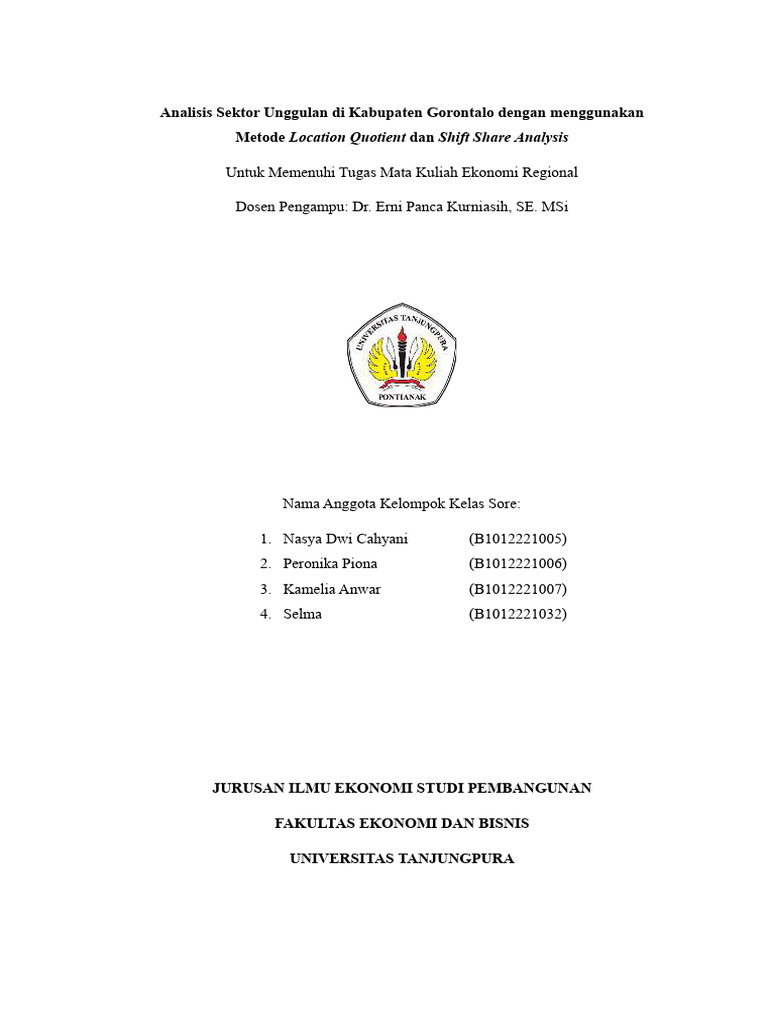 Analisis Sektor Unggulan Di Kabupaten Gorontalo DGN Menggunakan Metode ...