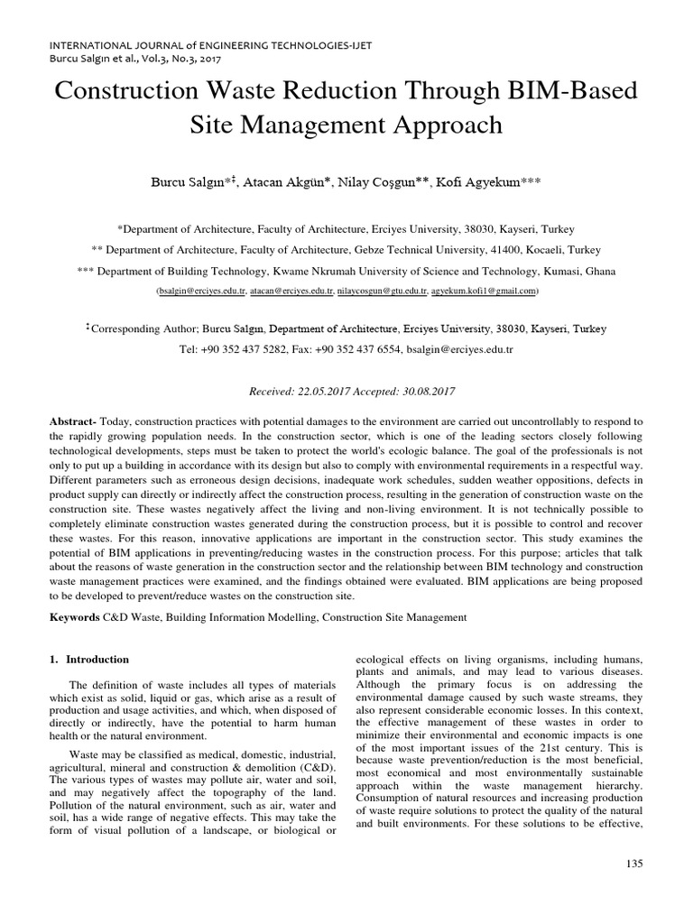 Construction Waste Reduction Through BIM | PDF | Building Information ...