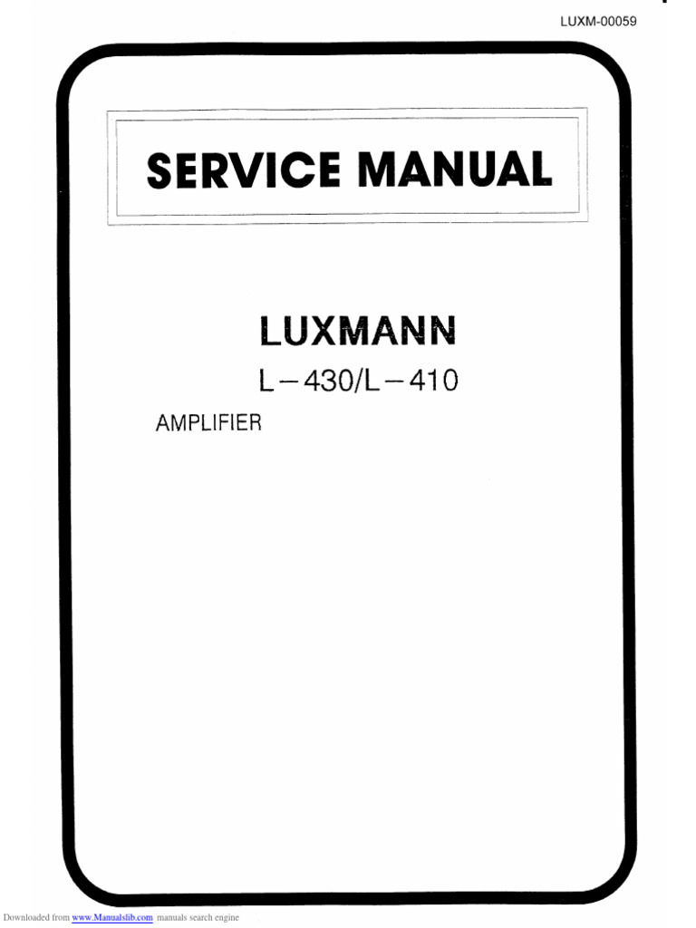Luxman L-430 Service Manual | PDF | Computers | Technology & Engineering