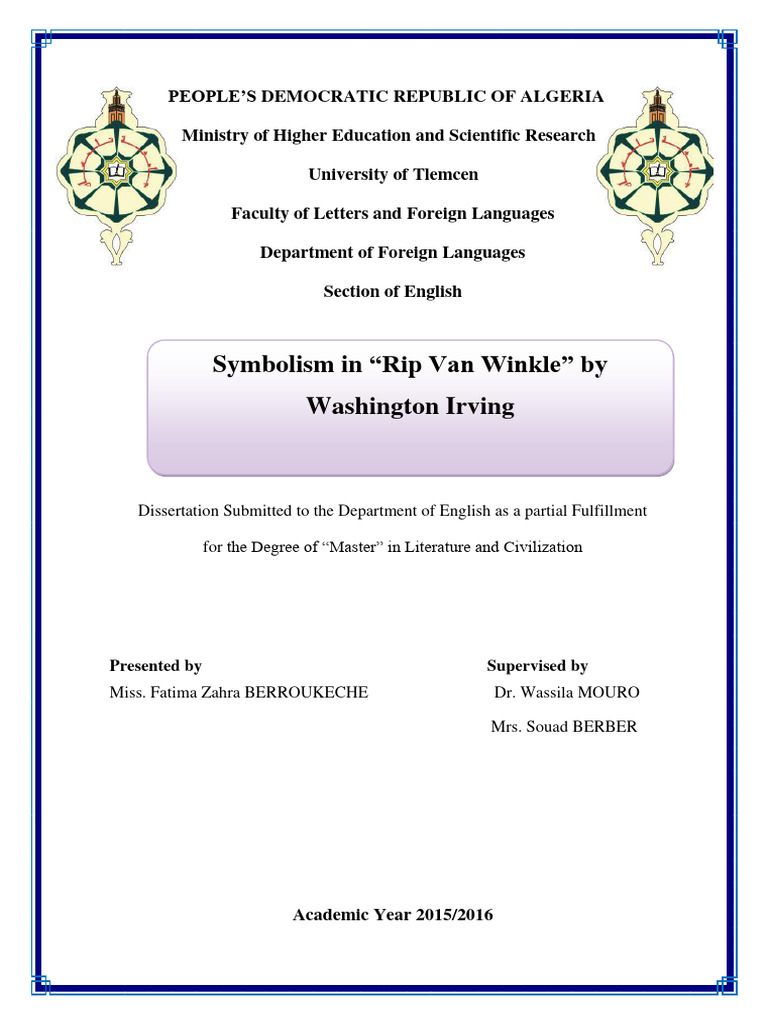 Rip Van Winkle Symbolism | PDF | The Scarlet Letter | Romanticism