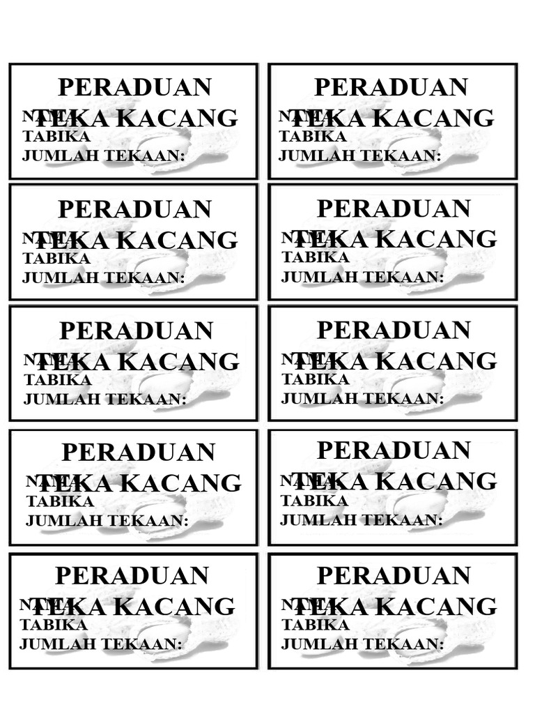 Peraduan Teka Kacang Tabika | PDF | Kajian Bahasa Asing