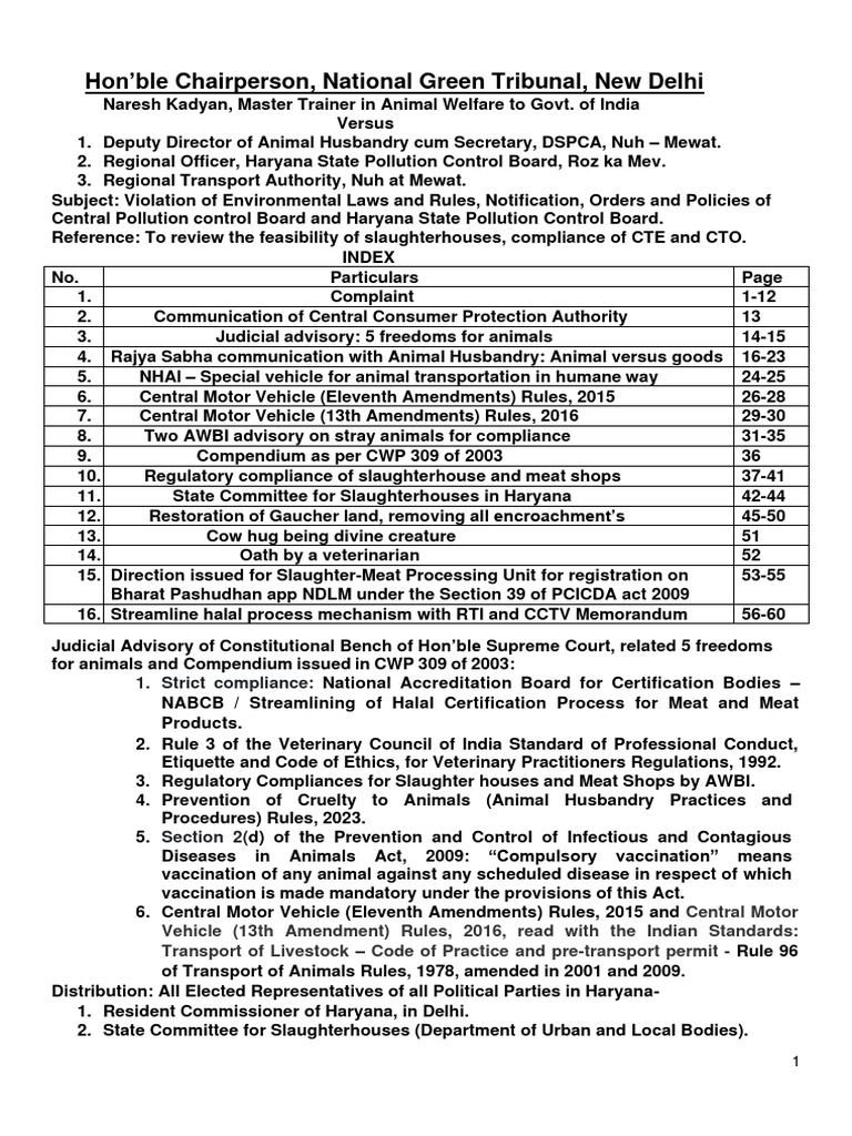 National Green Tribunal: Complaint Against Concerned Public Servants ... National Green Tribunal: Complaint Against Concerned Public Servants ...