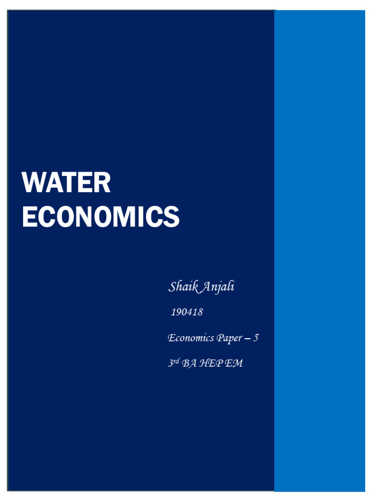 Water Economics | PDF | Water Resources | Water