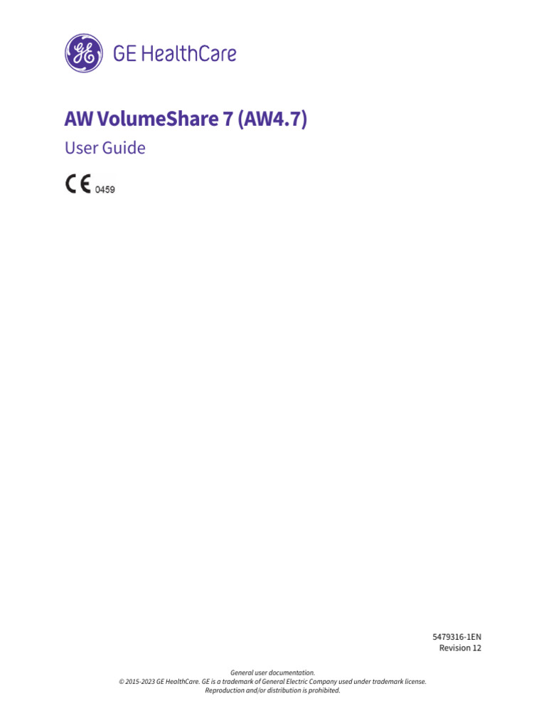 AW VolumeShare 7 (AW4.7) User Guide | PDF | Medical Imaging | Medical ...