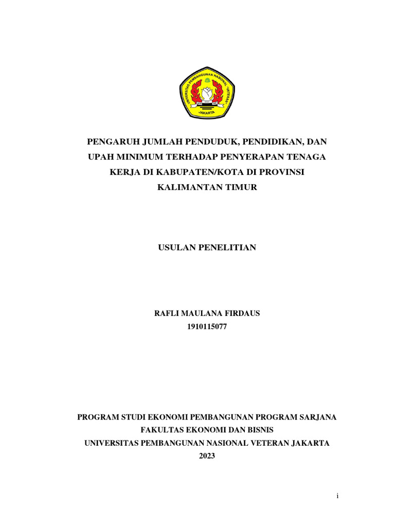 Proposal Skripsi - Rafli Maulana Firdaus (1910115077) | PDF | Pengelolaan Keuangan & Uang