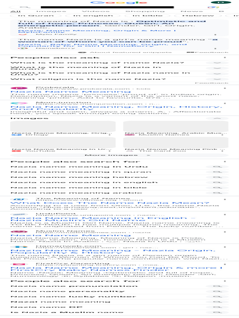 Nazia Name Meaning - Google Search | PDF