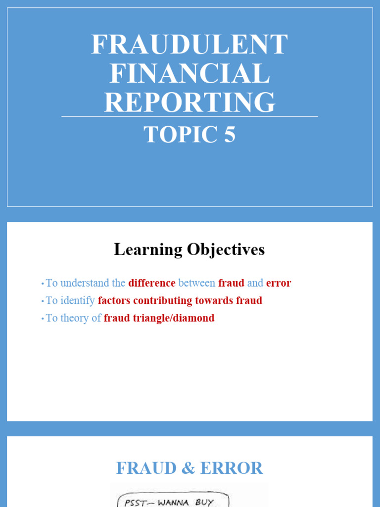 Understanding Fraudulent Financial Reporting | PDF | Bribery | Fraud