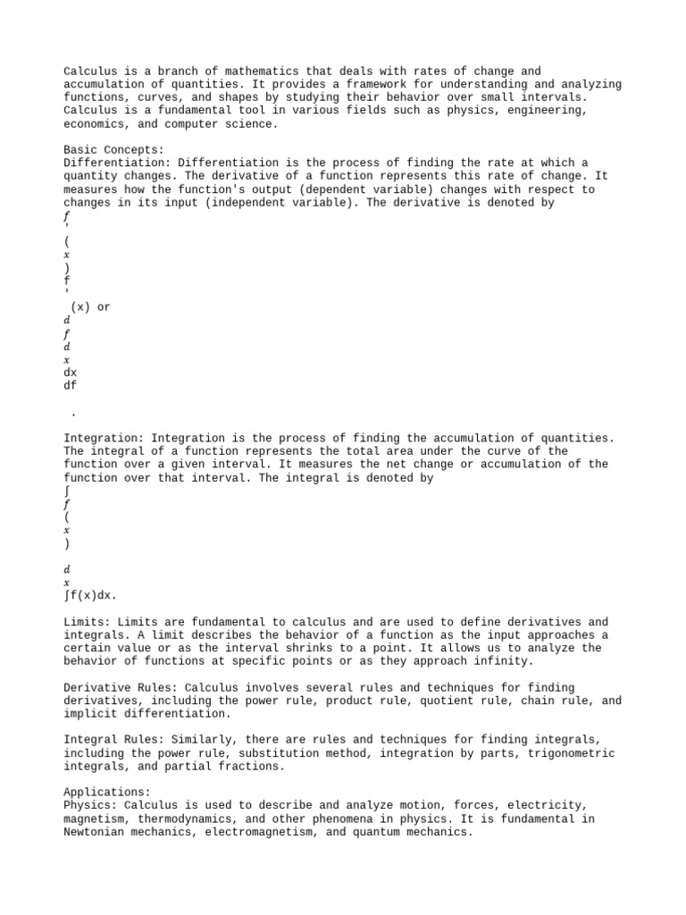 Calculus | Download Free PDF | Derivative | Integral