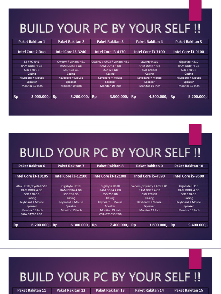 Price List Komputer Rakitan-1 | Download Free PDF | Solid State Drive ...