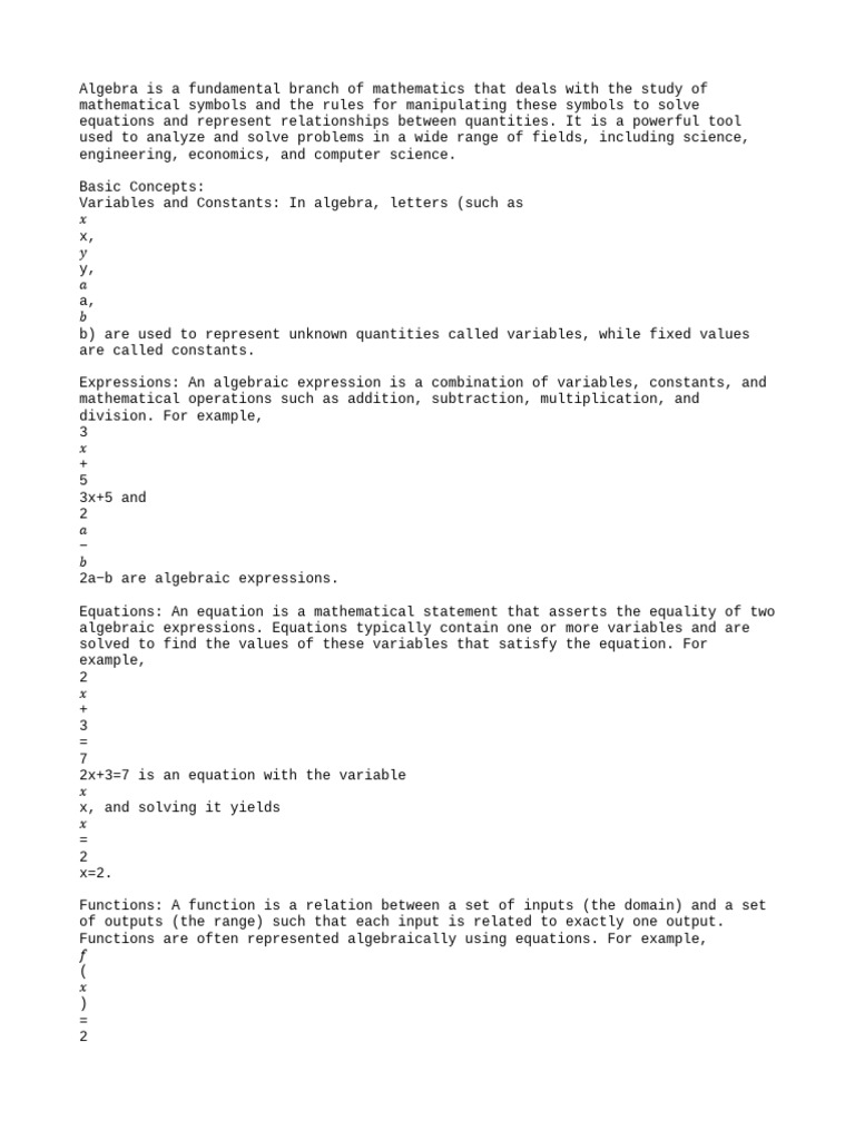 Alzebra | PDF | Equations | Variable (Mathematics)