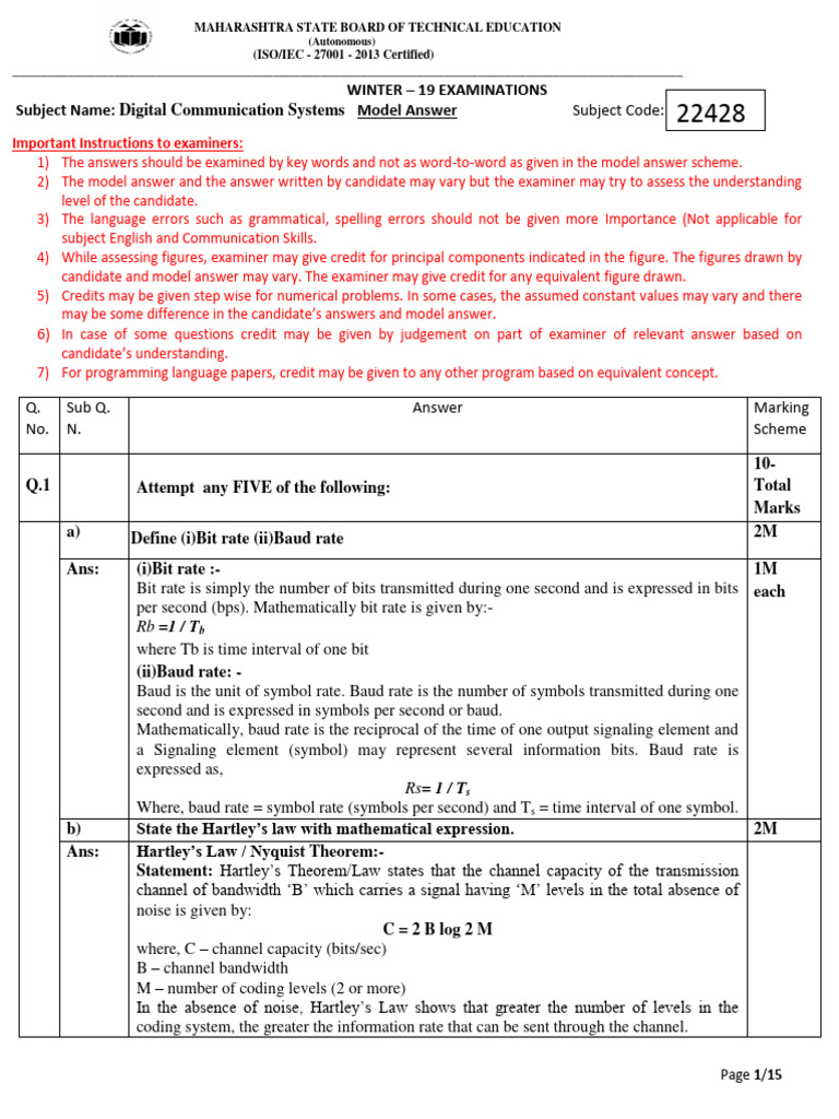 2019 Winter Model Answer Paper (Msbte Study Resources) | PDF | Analog ...