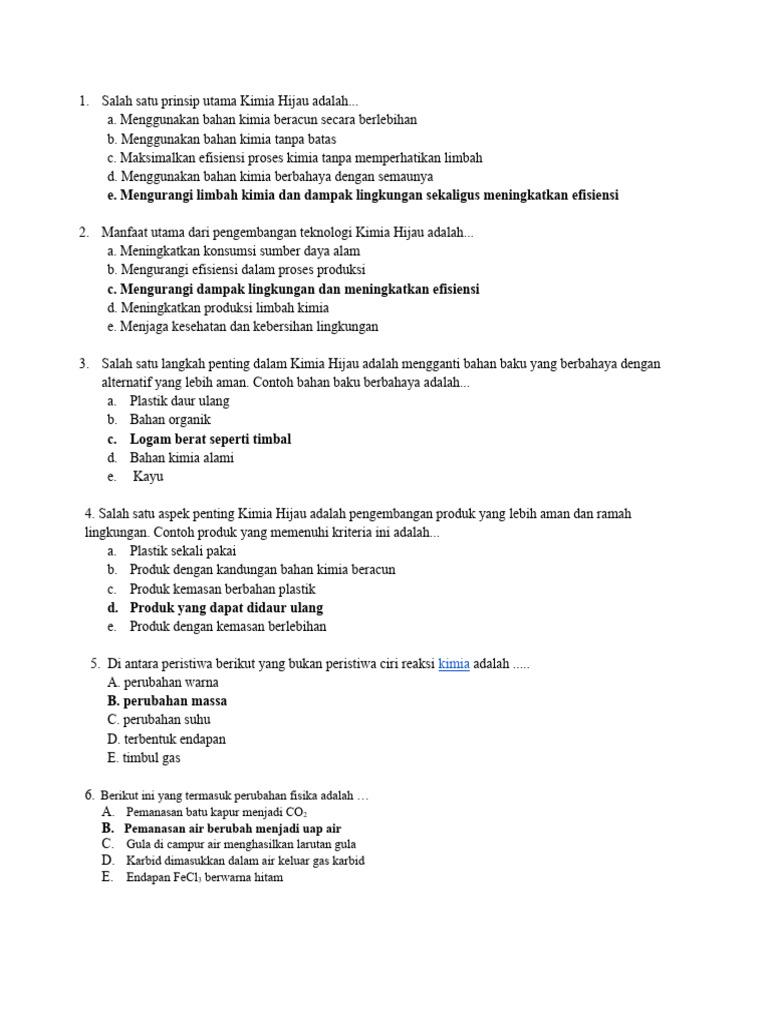 Soal Pas Kimia Kelas X - Semester 1 | PDF