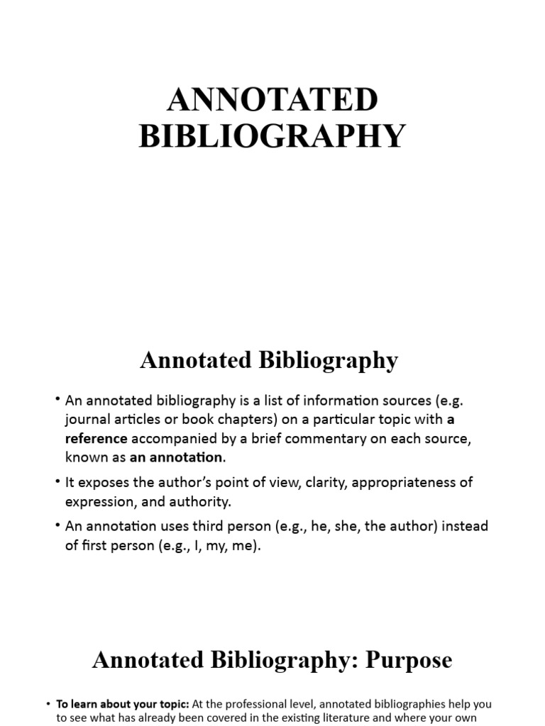 Annotated Bibliography | PDF | Bibliography | Evaluation