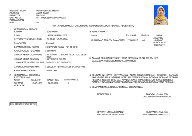 Surat Pensiunan Bu Gik | PDF