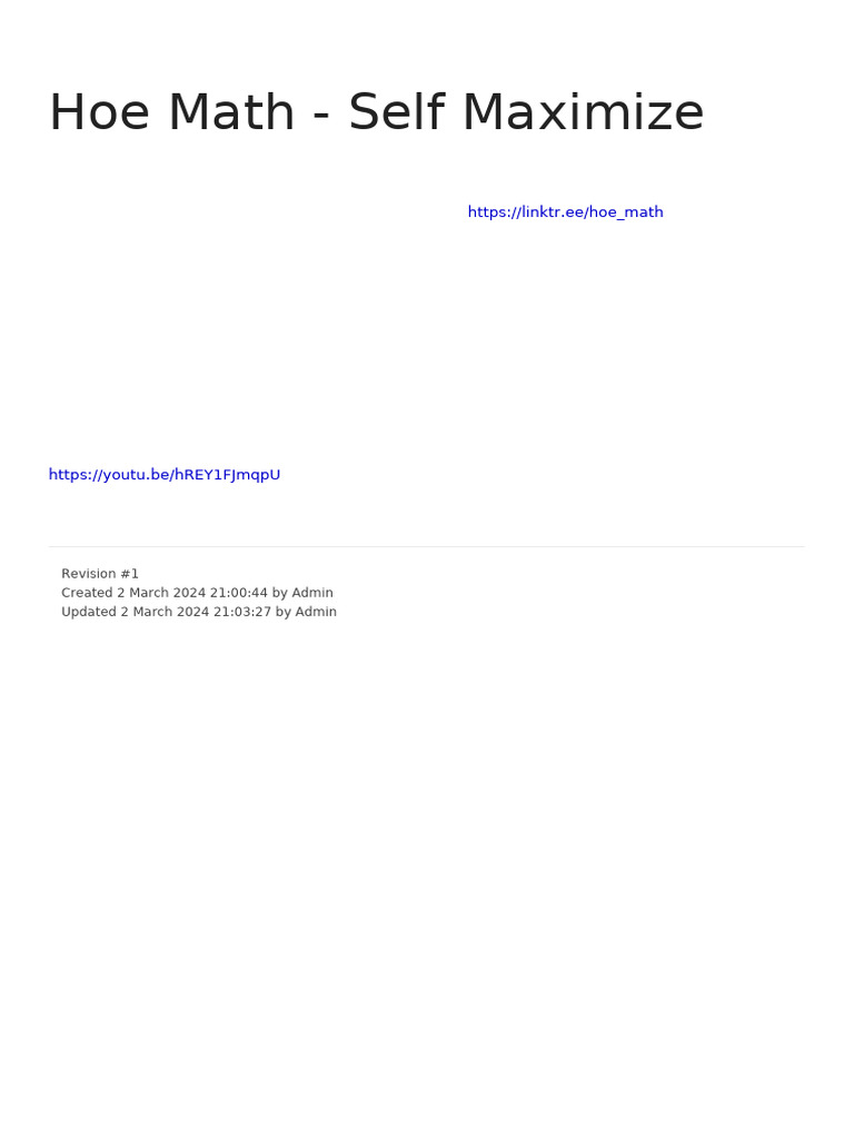 Hoe Math Self Maximize | PDF